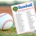 Baseball Ballpark Match up Trivia Game Printable Baseball Team Party ...