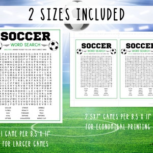Soccer Word Search Game | Printable Soccer Team Party Games | Futbol ...
