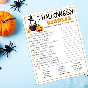 Halloween Riddles Party Game Halloween Games for Kids Fun - Etsy