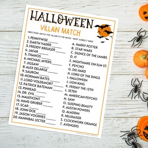 Halloween Villain Matching Game | Halloween Printable Games | Bad Guys ...