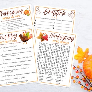 Thanksgiving Game BUNDLE Volume 1 | 10 Thanksgiving Printable Games ...