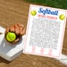 Softball Word Search Game | Printable Softball Team Party Games |travel ...
