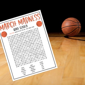 March Madness Word Search Game | Printable March Madness Party Games ...