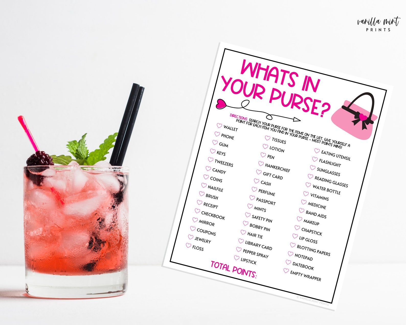 Ladies Night Whats in Your Purse Game Party Games Fun - Etsy