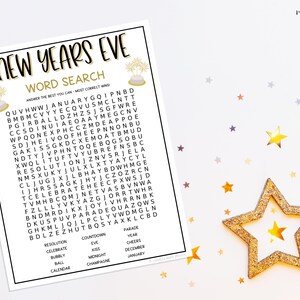 New Years Eve Word Search Game New Years Printable Games New Years Eve ...