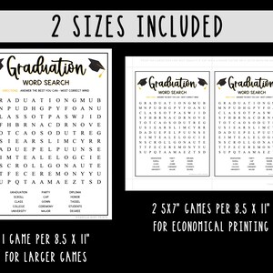 Graduation Games | Word Search | Fun Graduation Party Games | Class of ...