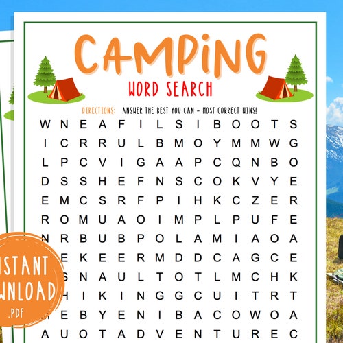 Camping Scavenger Hunt Printable Campground Party Games - Etsy