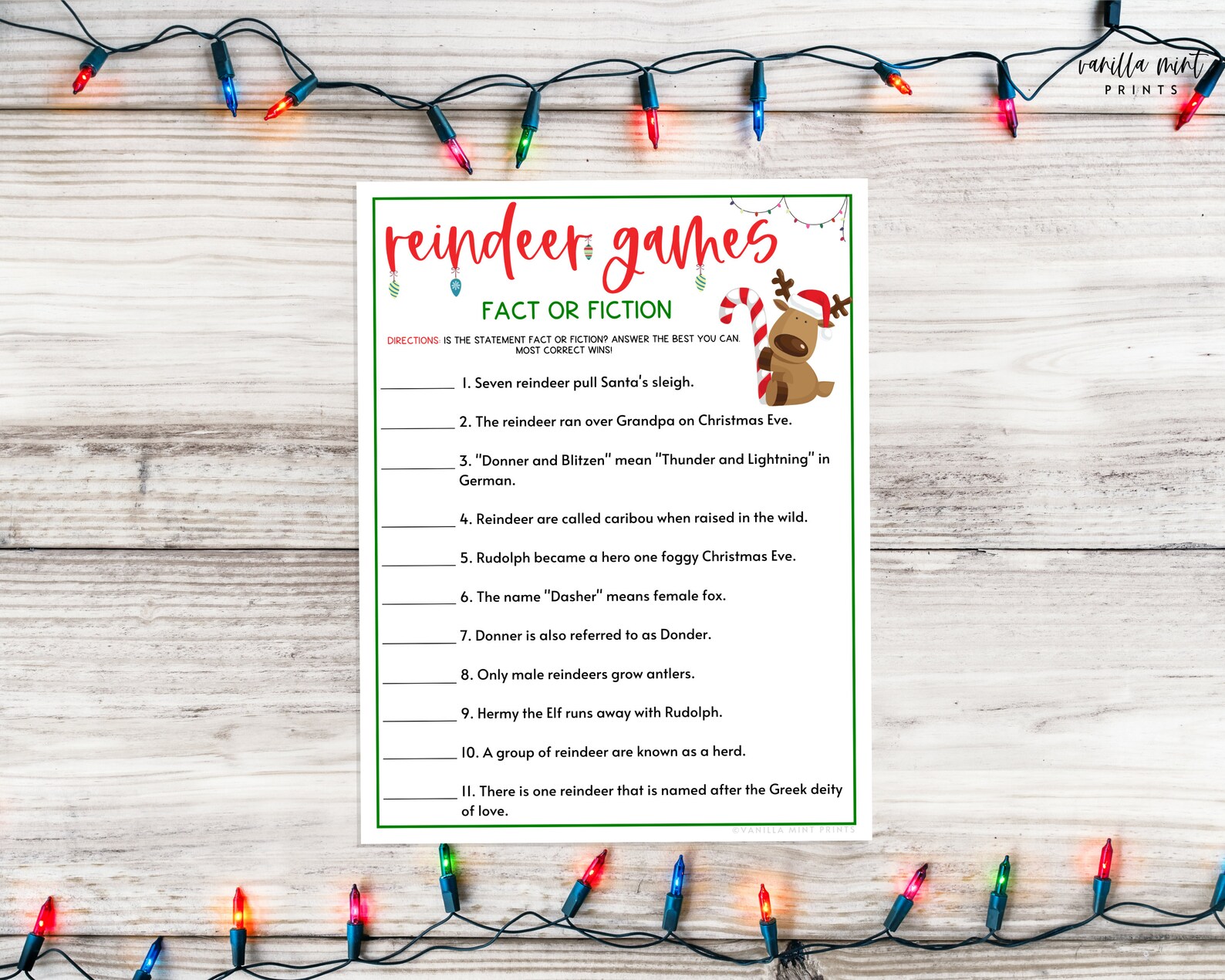 Reindeer Games Trivia Game | Fact or Fiction | True or False ...