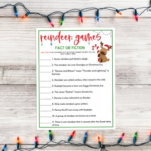 Reindeer Games Trivia Game | Fact or Fiction | True or False ...