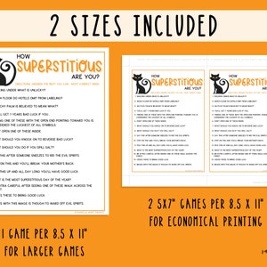 Halloween Superstitious Trivia Game Superstition Games How - Etsy