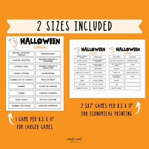 Halloween Charades Game 33 Halloween Charades Printable - Etsy