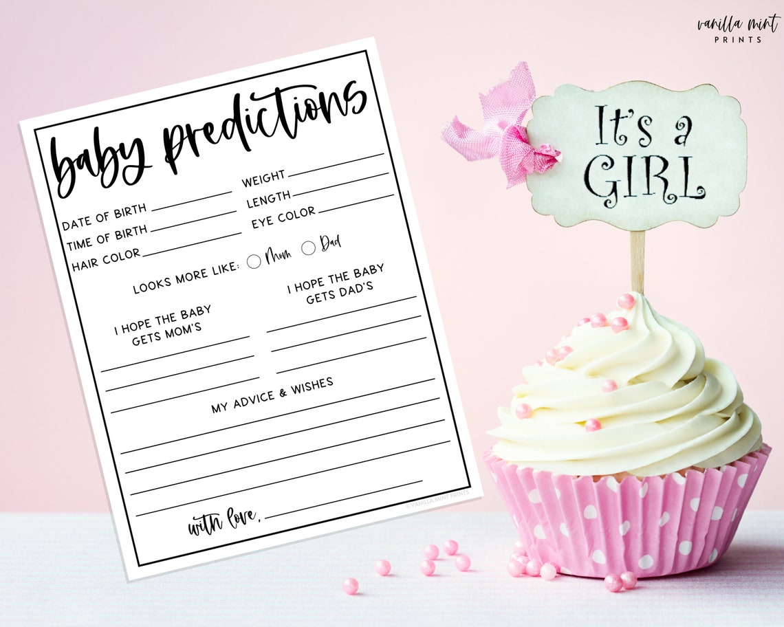 Baby Predictions Fun Minimalist Baby Shower Party Games - Etsy