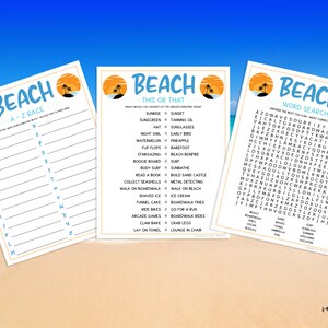 Beach 10 Game BUNDLE | Ten Printable Summertime Games | Fun Beach ...