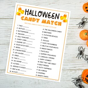 Halloween Candy Match Party Game Halloween Games for Kids & - Etsy