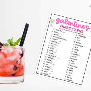 Galentine's Day Famous Couples Match Game | Fun Party Games | Girls ...