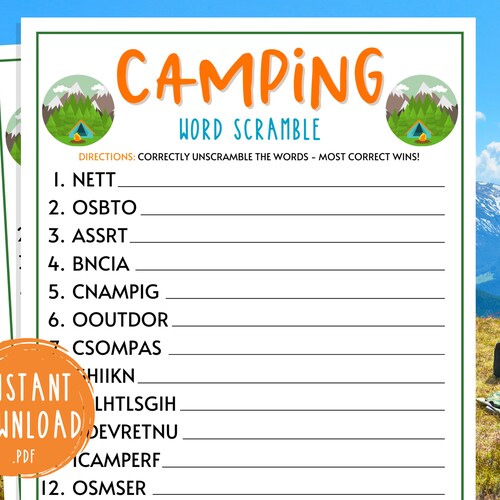 Summer Word Scramble Game Printable Summertime Games Party - Etsy