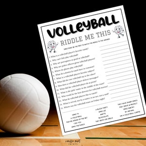 Volleyball Riddle Me This Game | Printable Volleyball Team Party Games ...