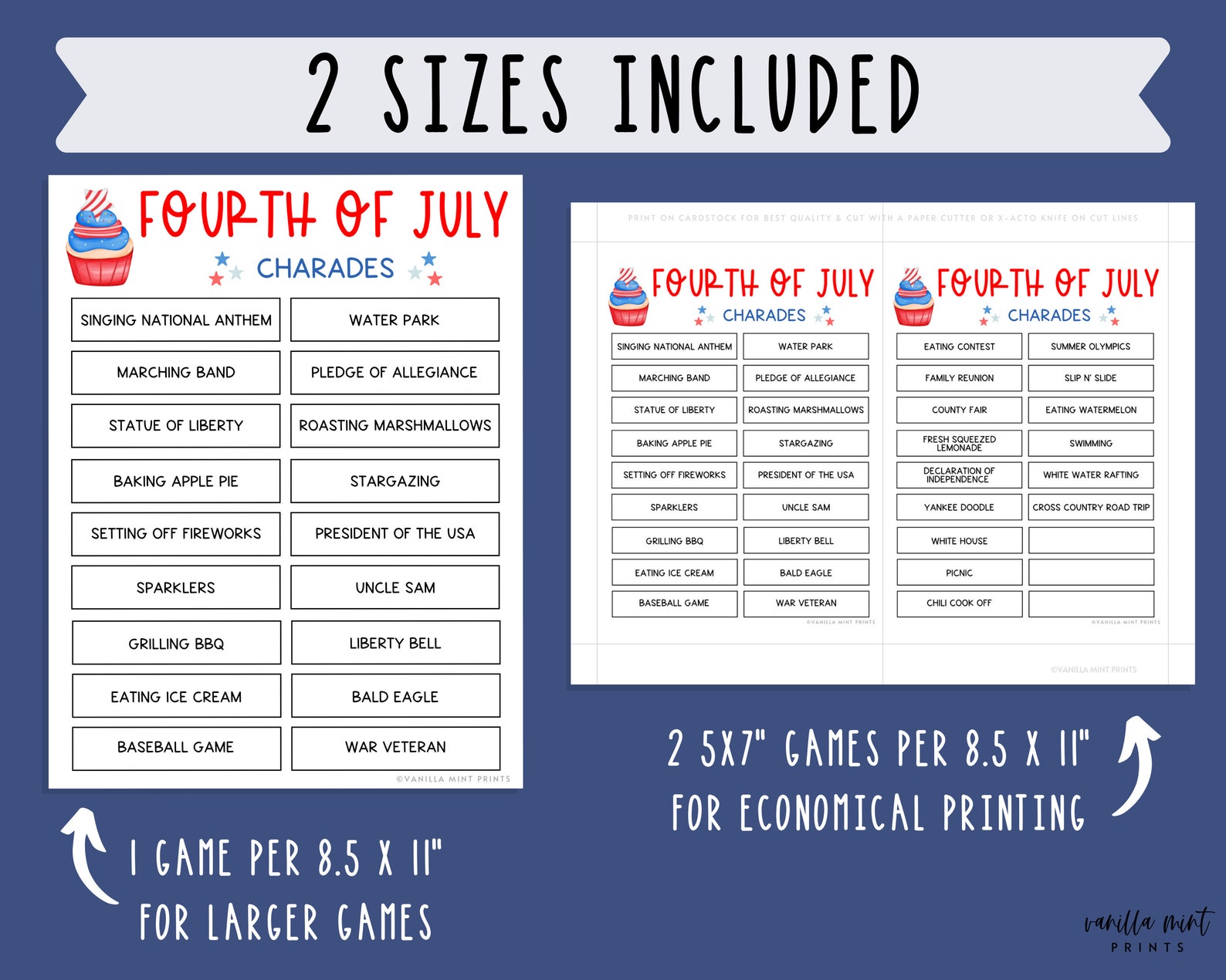 Fourth of July Charades Game 4th of July Printable Games - Etsy