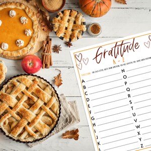 Thanksgiving A - Z Game | Gratitude A-Z Game | Thanksgiving Printable ...