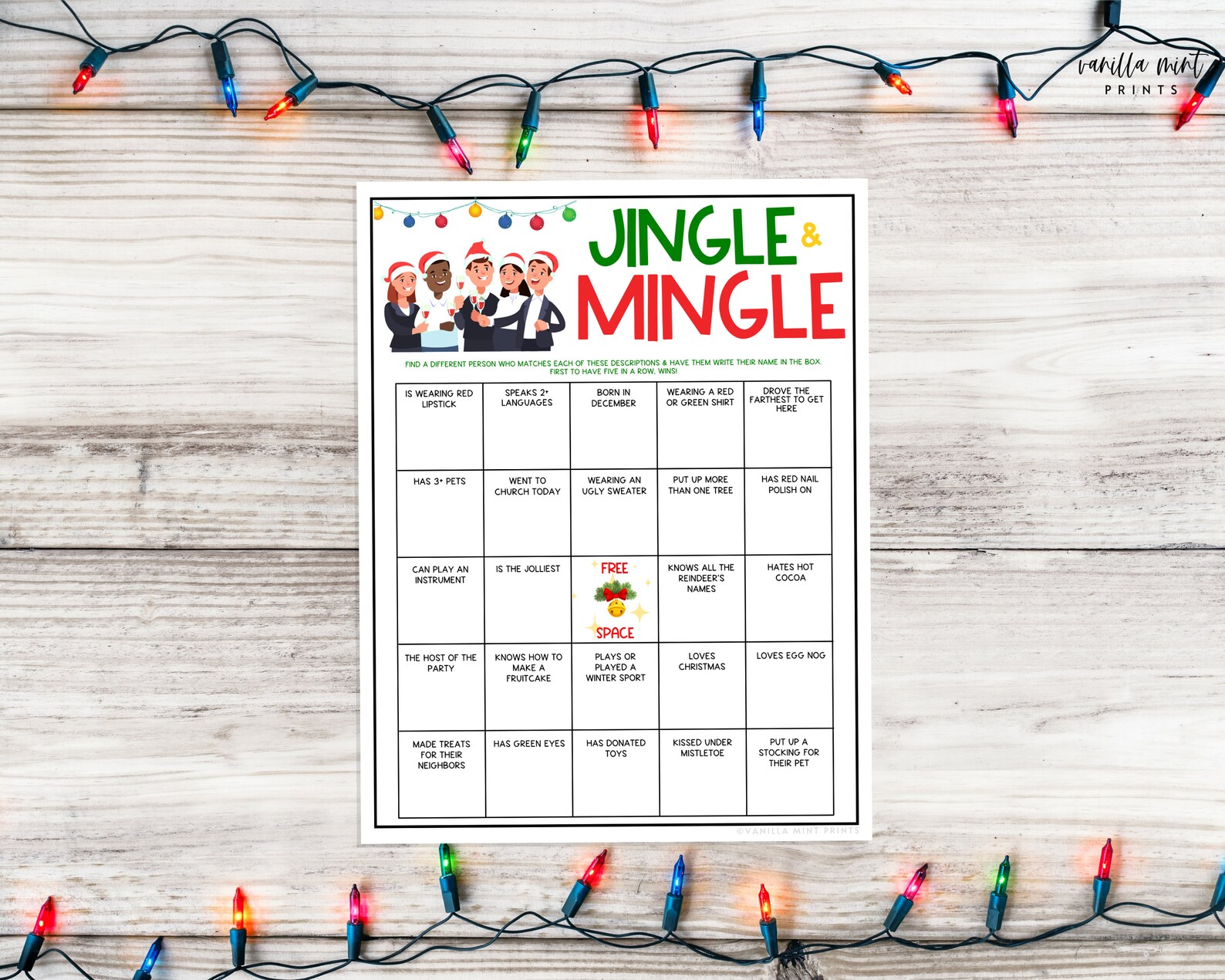 Holiday Office Party Jingle & Mingle Game Find Someone Who - Etsy