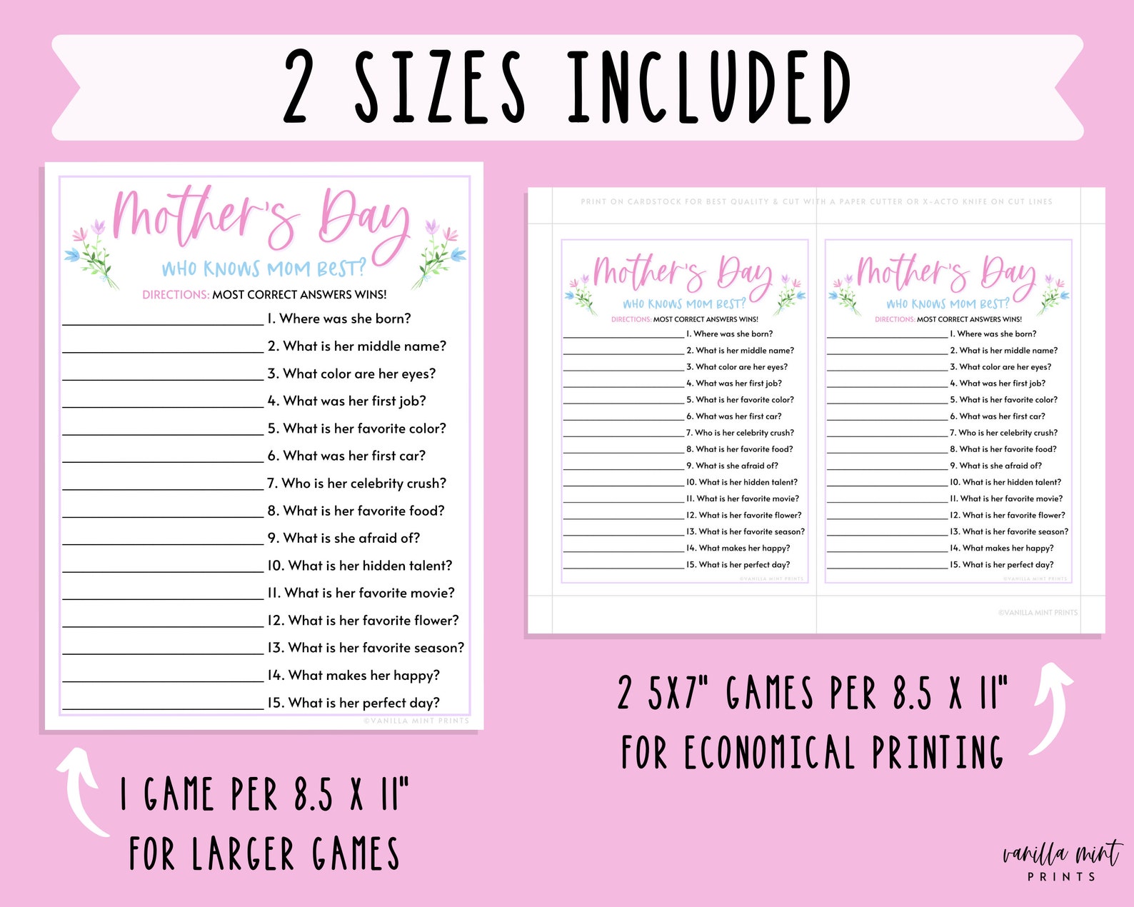 Mother's Day Who Knows Mom Best | Mothers Day Games | Mother's Day ...