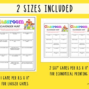 Back to School Classroom Scavenger Hunt First Day of School - Etsy