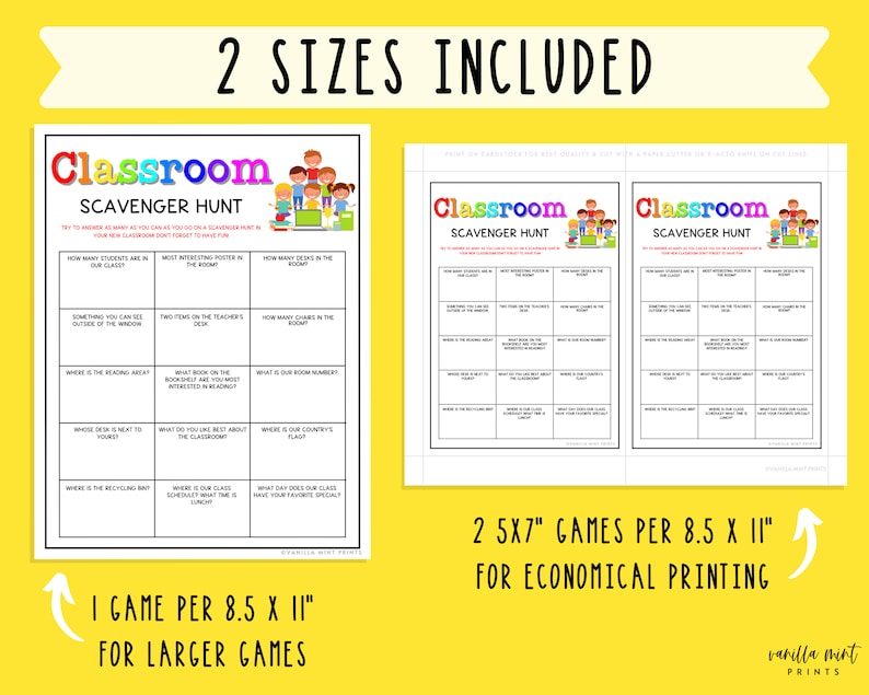 Back to School Classroom Scavenger Hunt First Day of School - Etsy