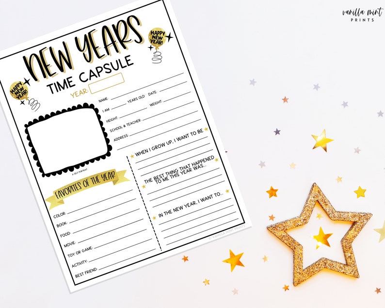 New Years Eve Kid's Time Capsule Game Fun New Years Eve | Etsy
