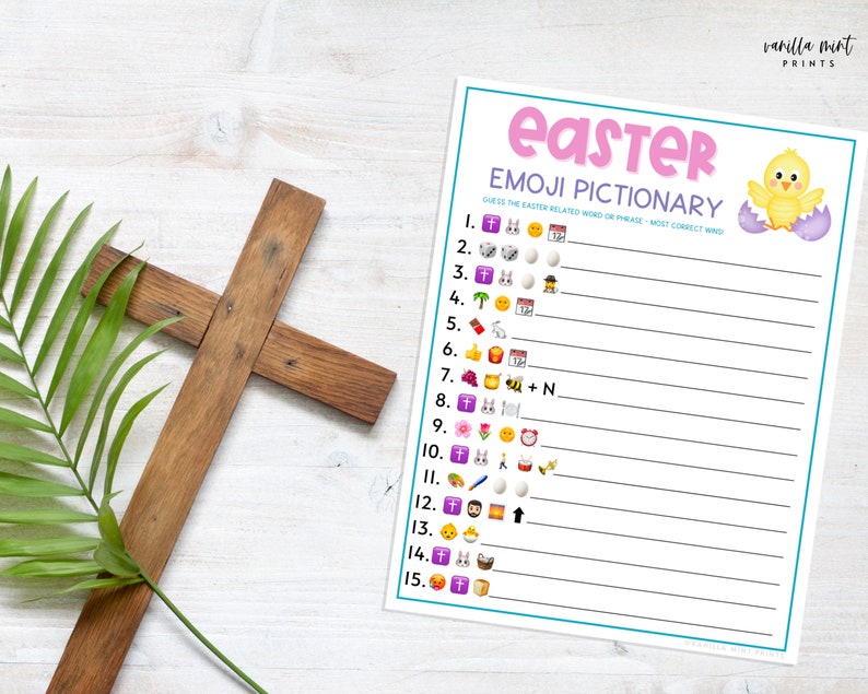 Easter Emoji Pictionary Game Easter Classroom Activities - Etsy