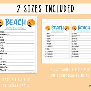 Beach Word Scramble Game | Printable Summertime Games | Fun Beach ...