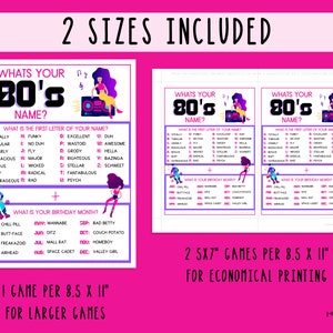Totally 80's Whats Your 80's Name Party Game | Printable 1980s Game ...