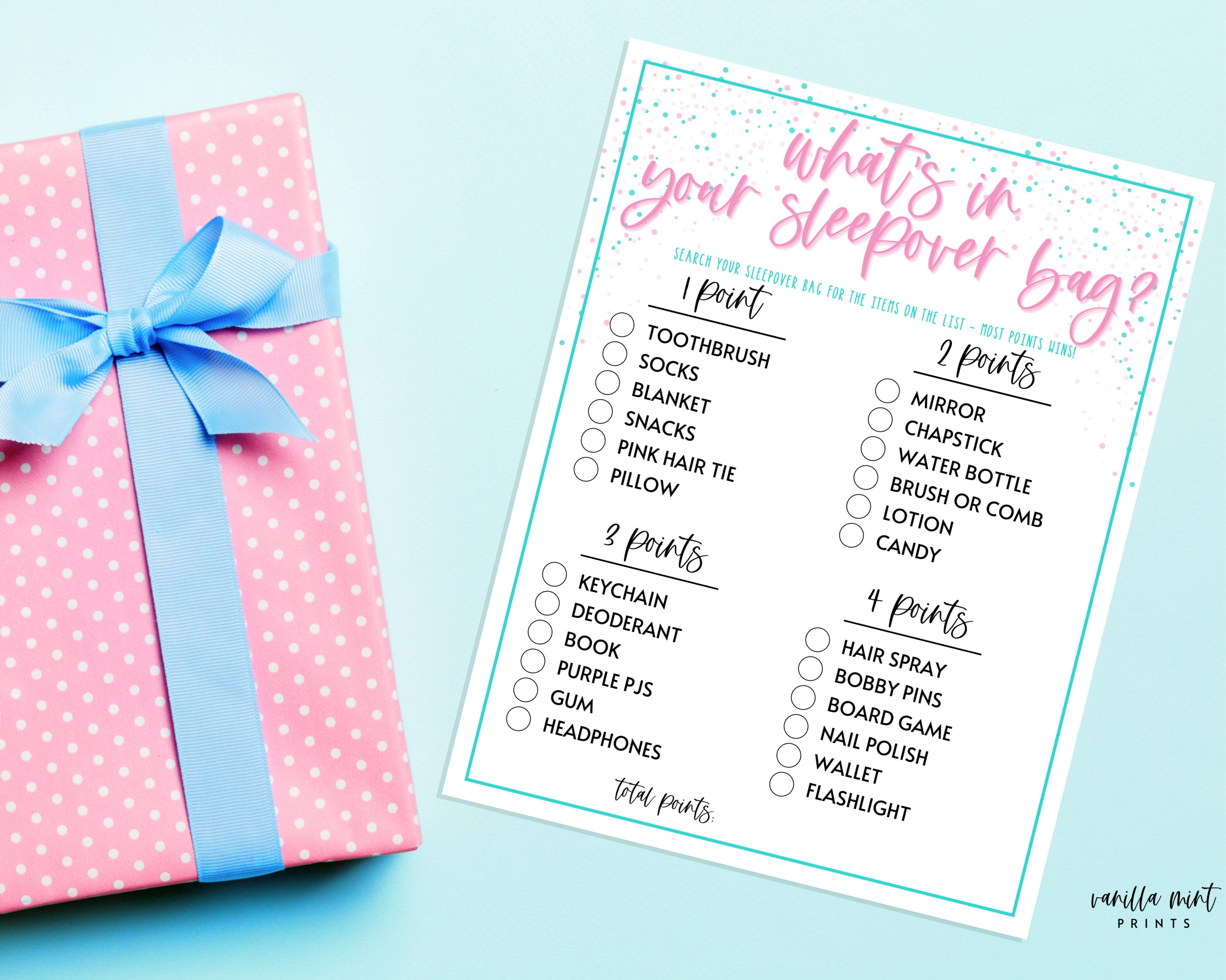 Teen Slumber Party Games Whats in Your Sleepover Bag Girls - Etsy Singapore