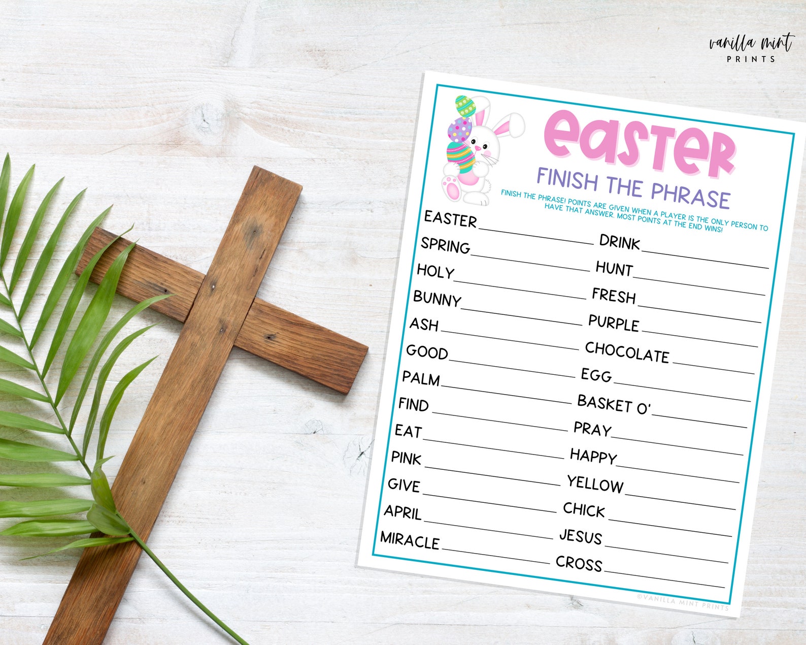 Easter Finish the Phrase Game Printable Easter Games Party - Etsy