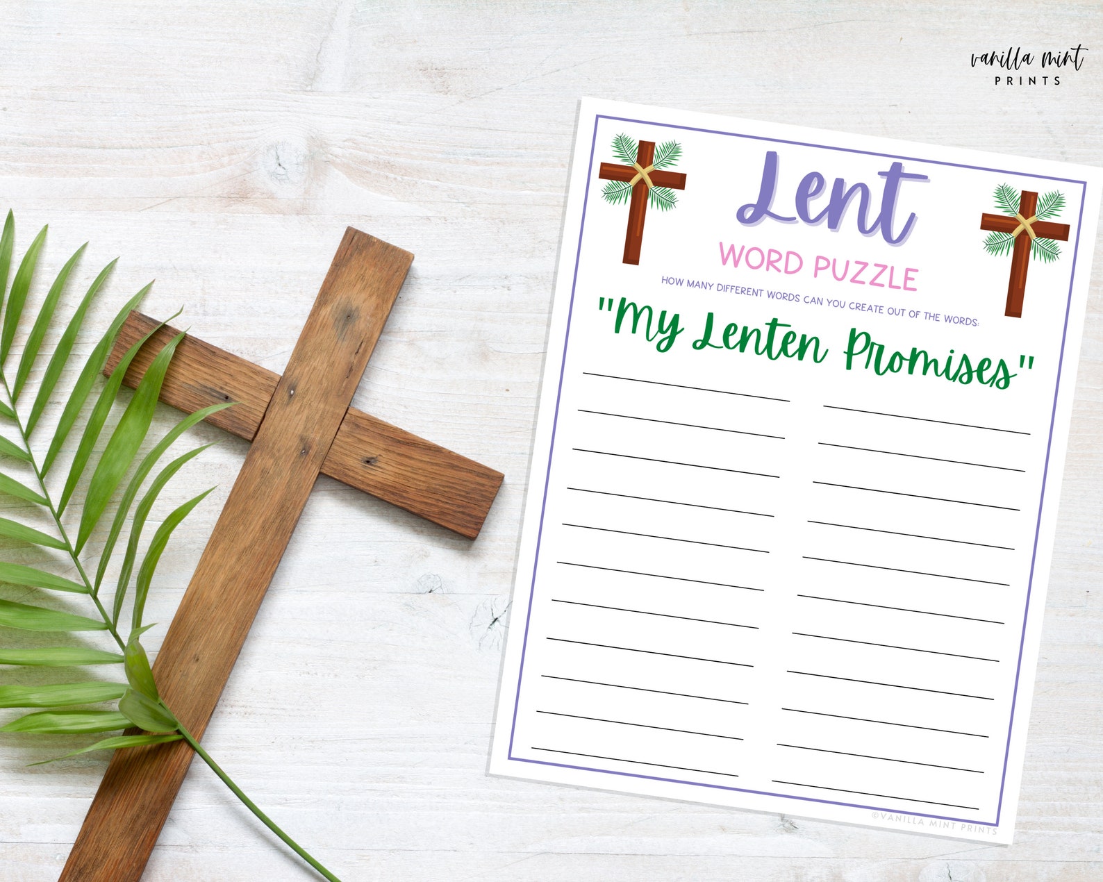 Lent Word Puzzle Lenten Printable Party Games Easter | Etsy