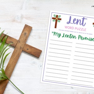 Lent Word Puzzle | Lenten Printable Party Games | Easter Activities for ...