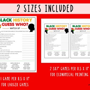 Black History Month Guess Who Match up Trivia Game | African American ...