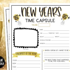 New Years Eve Kid's Time Capsule Game Fun New Years Eve | Etsy