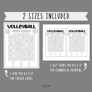 Volleyball Word Search Game | Printable Volleyball Team Party Games ...