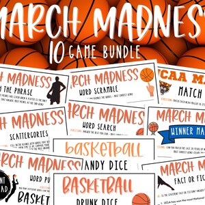 March Madness 10 Game Bundle | Ten Printable March Madness Party Games ...