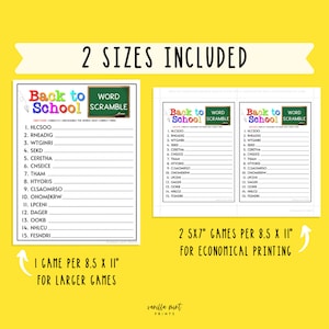 Back to School Game | Word Scramble | First Day of School Activities ...