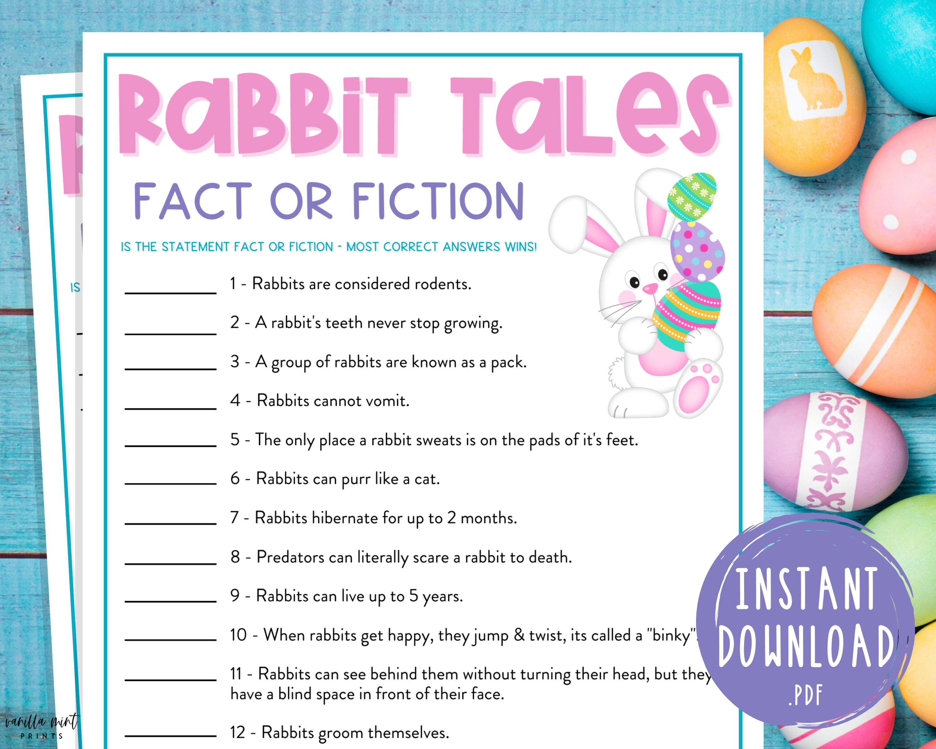 Easter Rabbit Tales Trivia Game | Easter Classroom Activities | Easter ...
