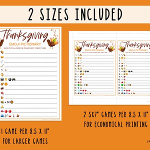Thanksgiving Emoji Pictionary Game | Thanksgiving Printable Games | Fun ...