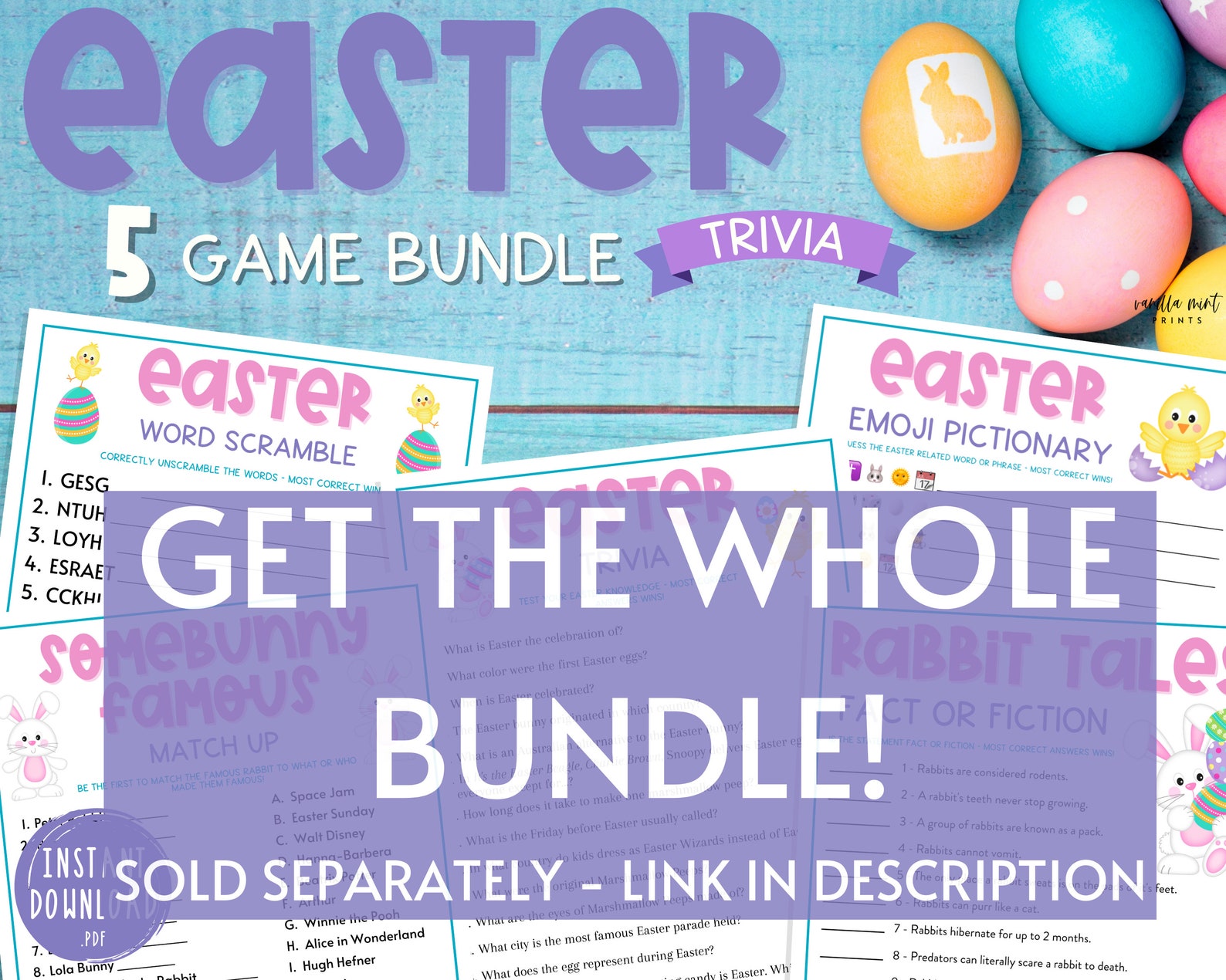 Easter Word Scramble Game Printable Easter Games Party | Etsy