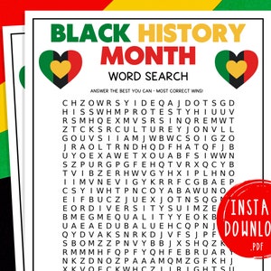 Black History Month Word Search Game | African American History ...