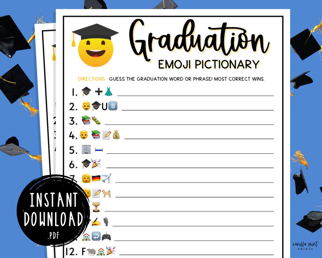Graduation Games | Emoji Pictionary | Fun Graduation Party Games ...