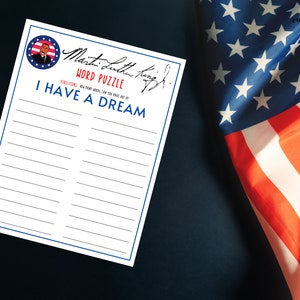 Martin Luther King Jr Word Puzzle Game | MLK Jr Day Printable Games | I ...