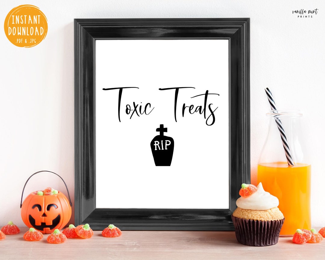 Halloween Party Signs Toxic Treats Halloween Party Decor Halloween ...