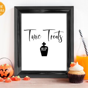 Halloween Party Signs | Toxic Treats | Halloween Party Decor ...