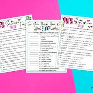 1990's Trivia | 90s Trivia BUNDLE of 10 Games | Trivia Games | Nineties ...