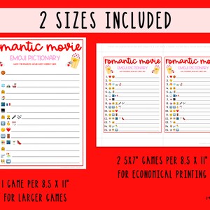 Valentine's Day Romantic Movie Emoji Pictionary Game Rom Com Fun ...